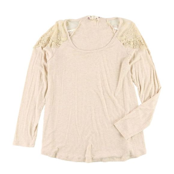 Hippie Rose | Tops | Hippie Rose Womens Ribbed Basic Tshirt Beige Nwt ...